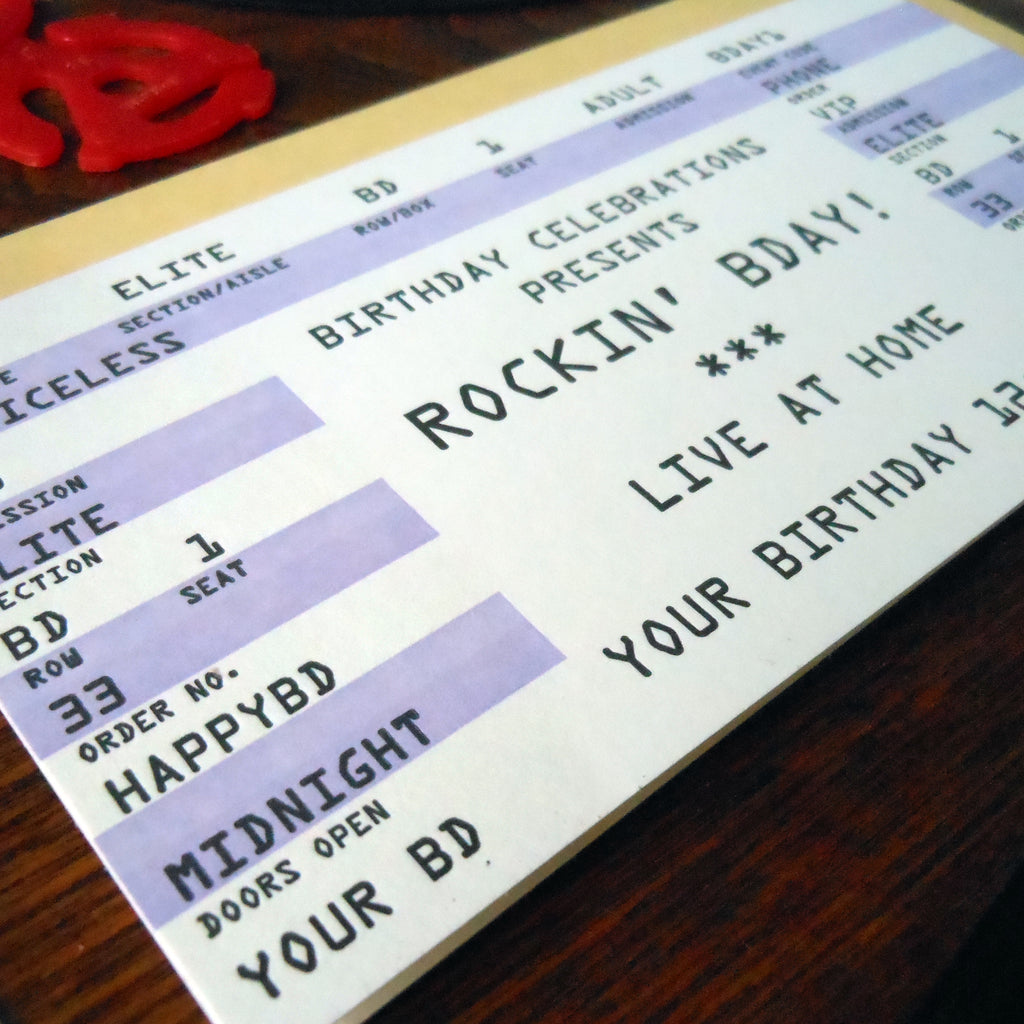 birthday rock ticket – a. favorite design
