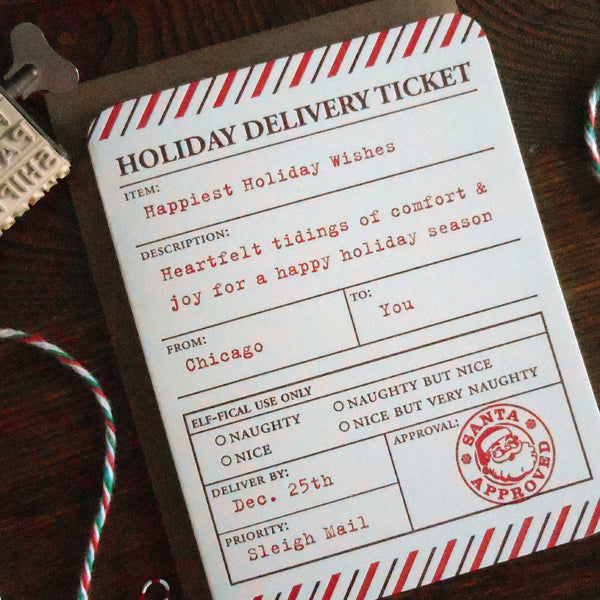 elfficial chicago delivery ticket – a. favorite design