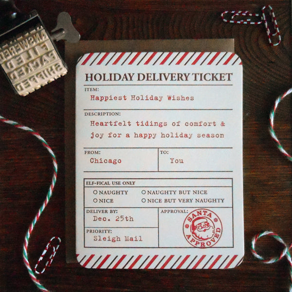 elfficial chicago delivery ticket – a. favorite design