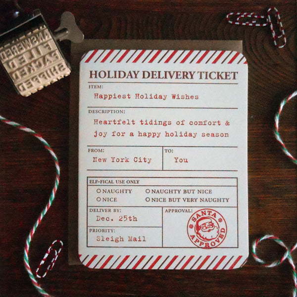 elfficial new york delivery ticket – a. favorite design